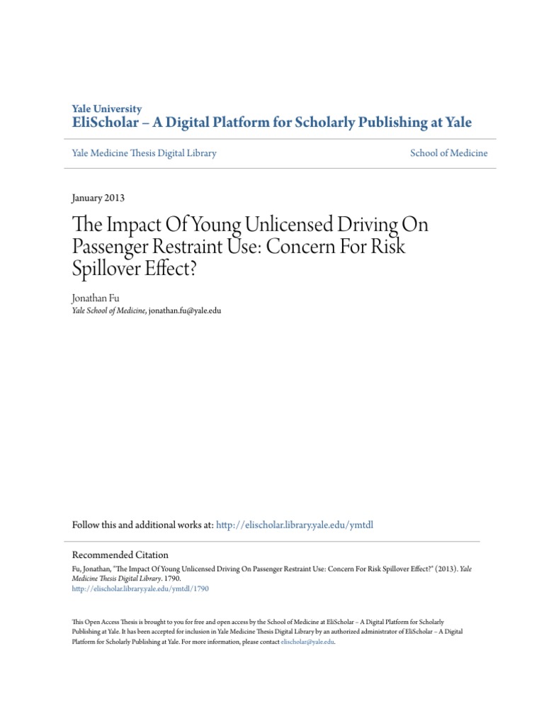 The Impact of Young Unlicensed Driving On Passenger Restraint Use | PDF ...