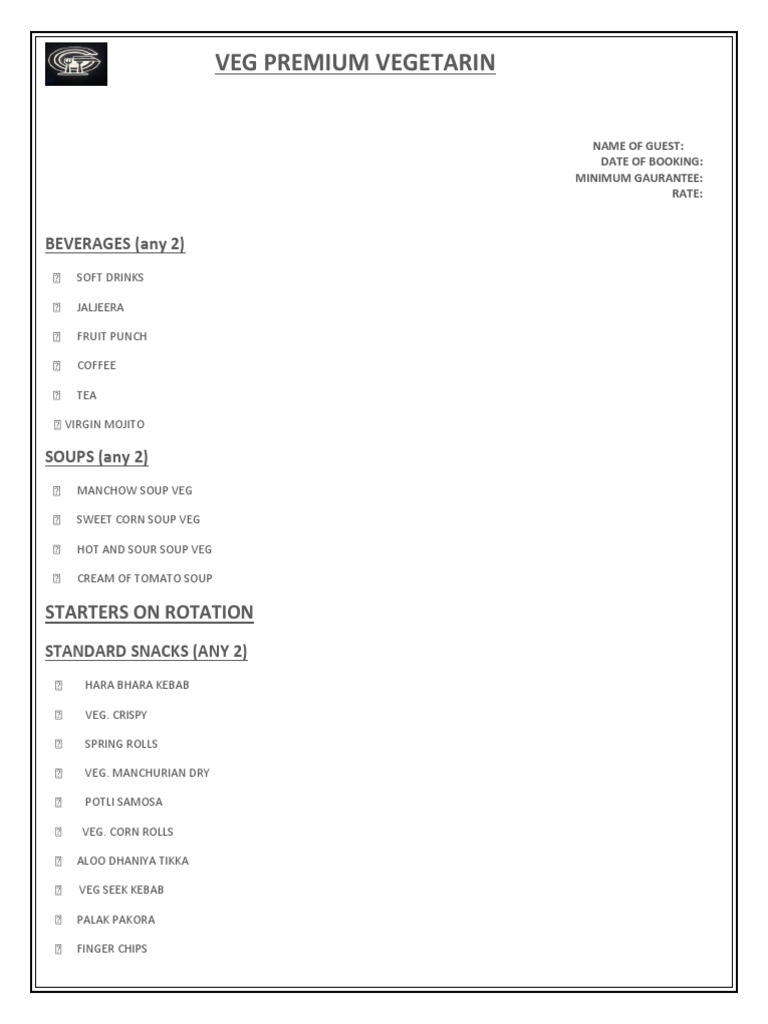 New Premium Veg Menu The Grand Gourmet | PDF | Potato | Soup