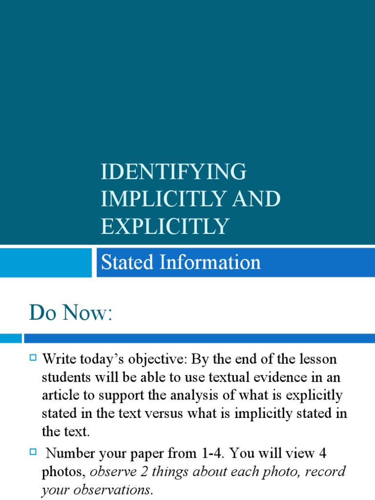 EXPLICIT V - IMPLICIT | PDF