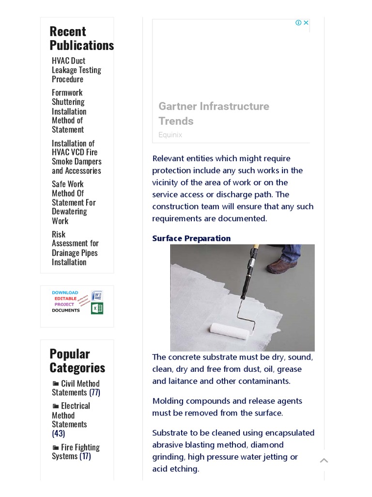 Epoxy Paint Application Method Statement Procedure - Safe Work Method of Statement | PDF | Epoxy ...