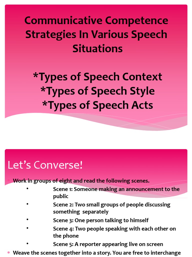 Communicative Competence Strategies in Various Speech Situations | PDF | Cognition | Cognitive ...