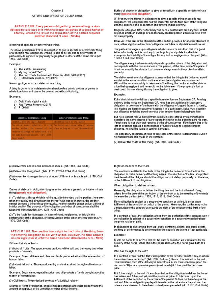 Article 1163-1170 | PDF | Legal Liability | Legal Remedy