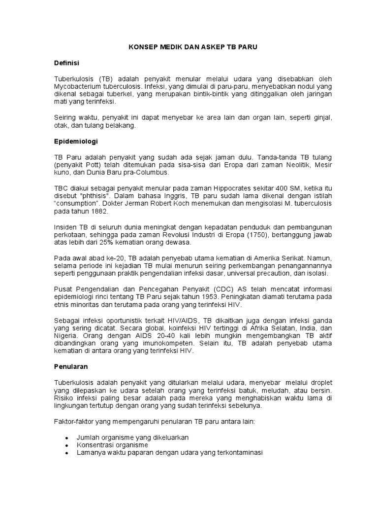 Askep TB Paru DGN Pendekatan SDKI-SLKI-SIKI | PDF