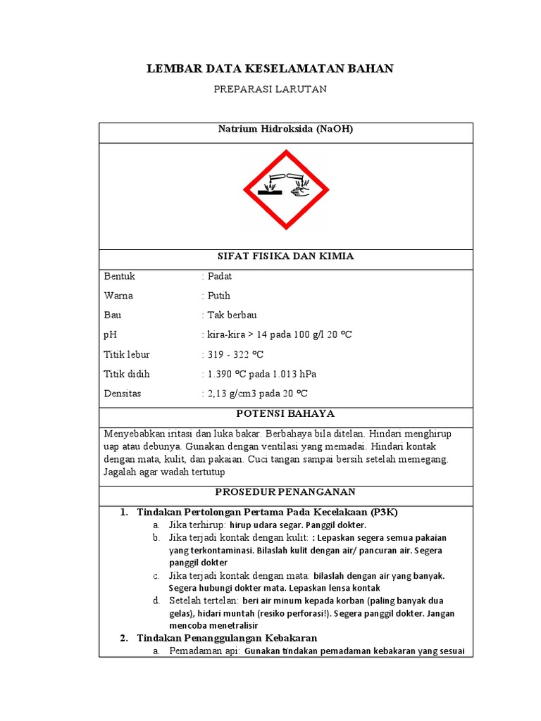 Msds p3 Preparasi Larutan | PDF