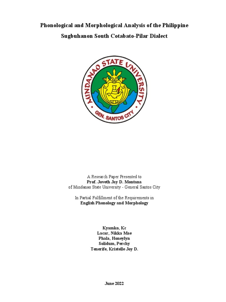 Phonological & Morphological Study of Sugbuanon | PDF | Morphology ...