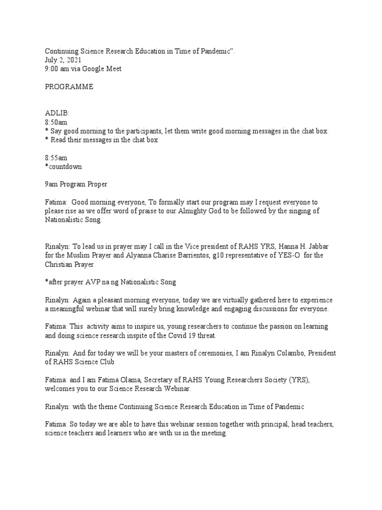 Research-Webinar-MC-Script | PDF | Cognition