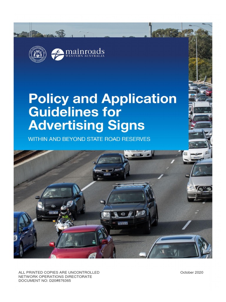 Policy and Application Guidelines For Advertising Signs Within and ...