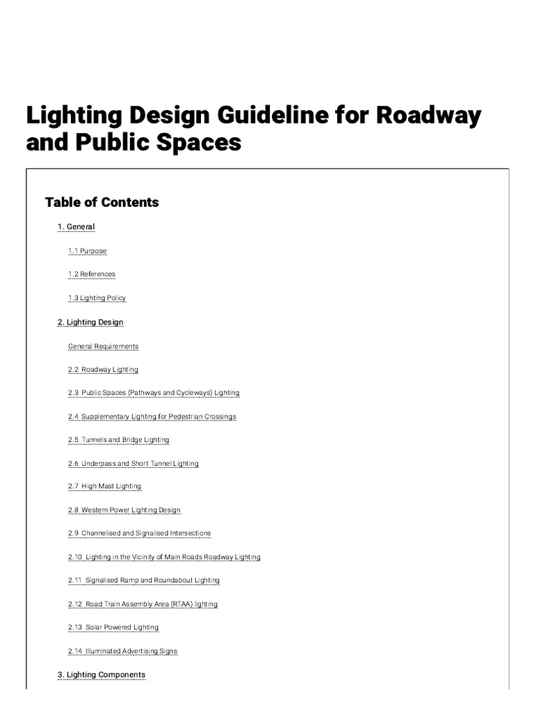 Lighting Design Guideline For Roadway and Public Spaces - Main Roads ...