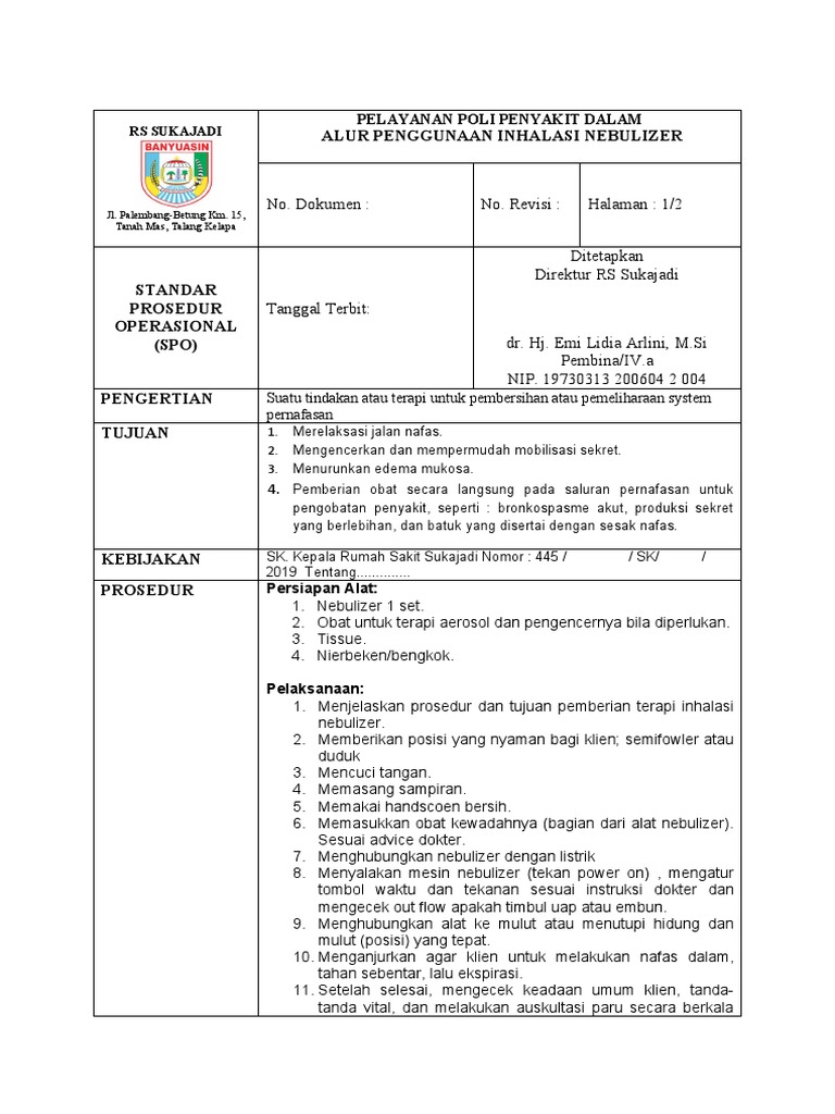 08 - Sop Nebulizer - 1 | PDF