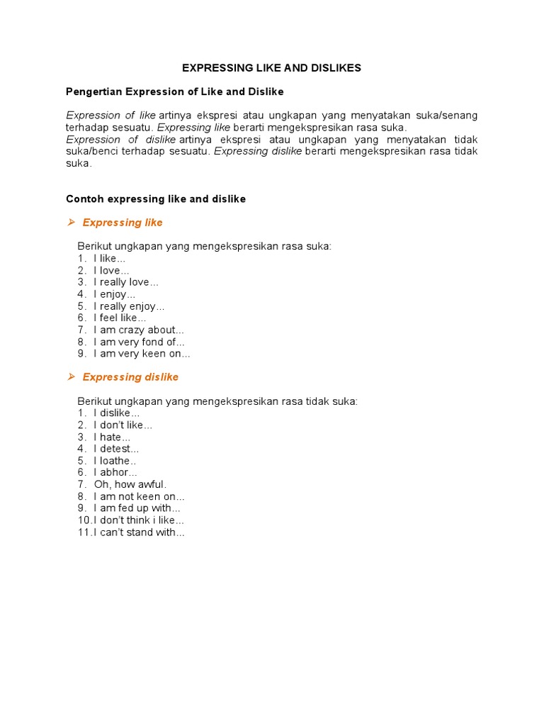 Meeting 4 EXPRESSING LIKE AND DISLIKE | PDF | Poetry