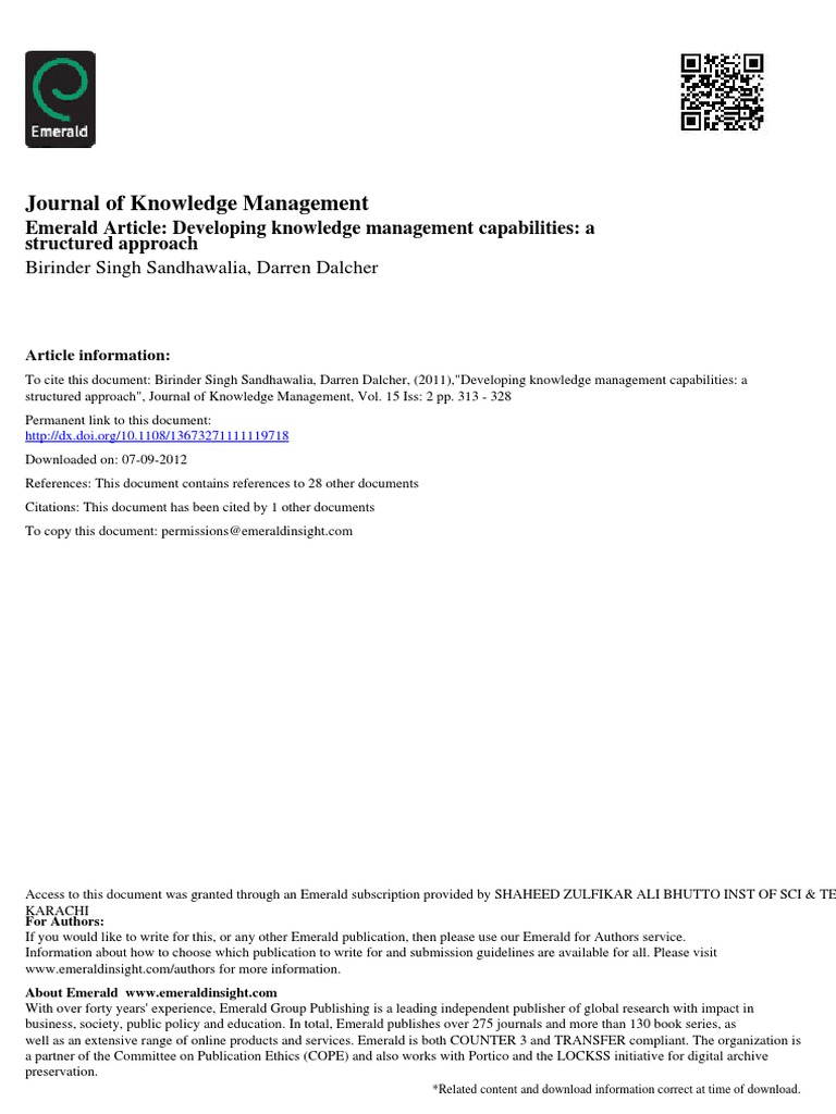 Developing Knowledge | PDF | Strategic Management | Knowledge Management