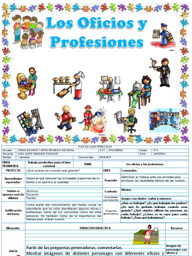 Plan Oficios y Profesiones Compartir-1 | PDF | Educación de la primera infancia