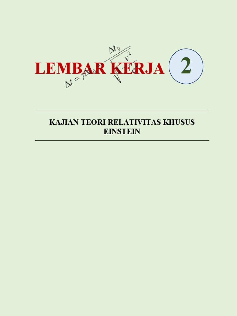 LK 2. Teori Relativitas Khusus Einstein | PDF