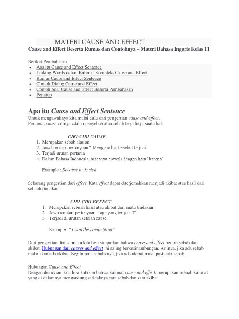 CAUSE AND EFFECT | PDF