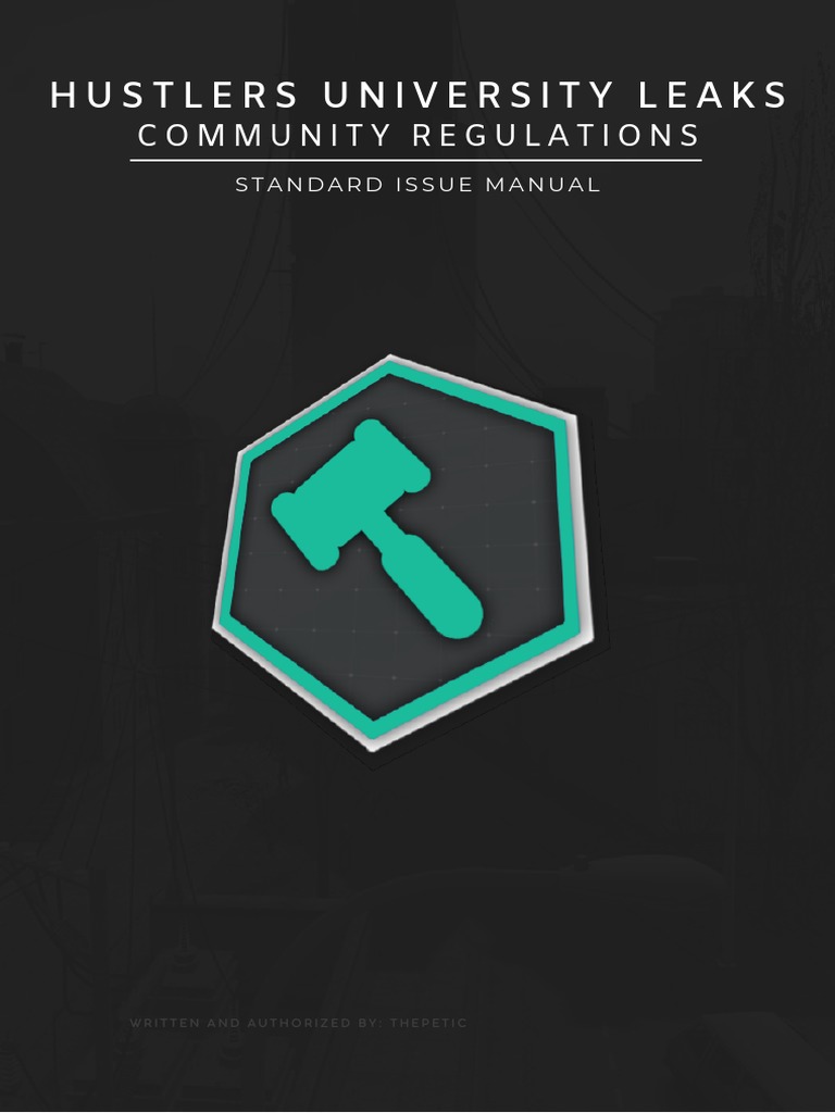 Hustlers University Leaks Community Regulations | Download Free PDF ...