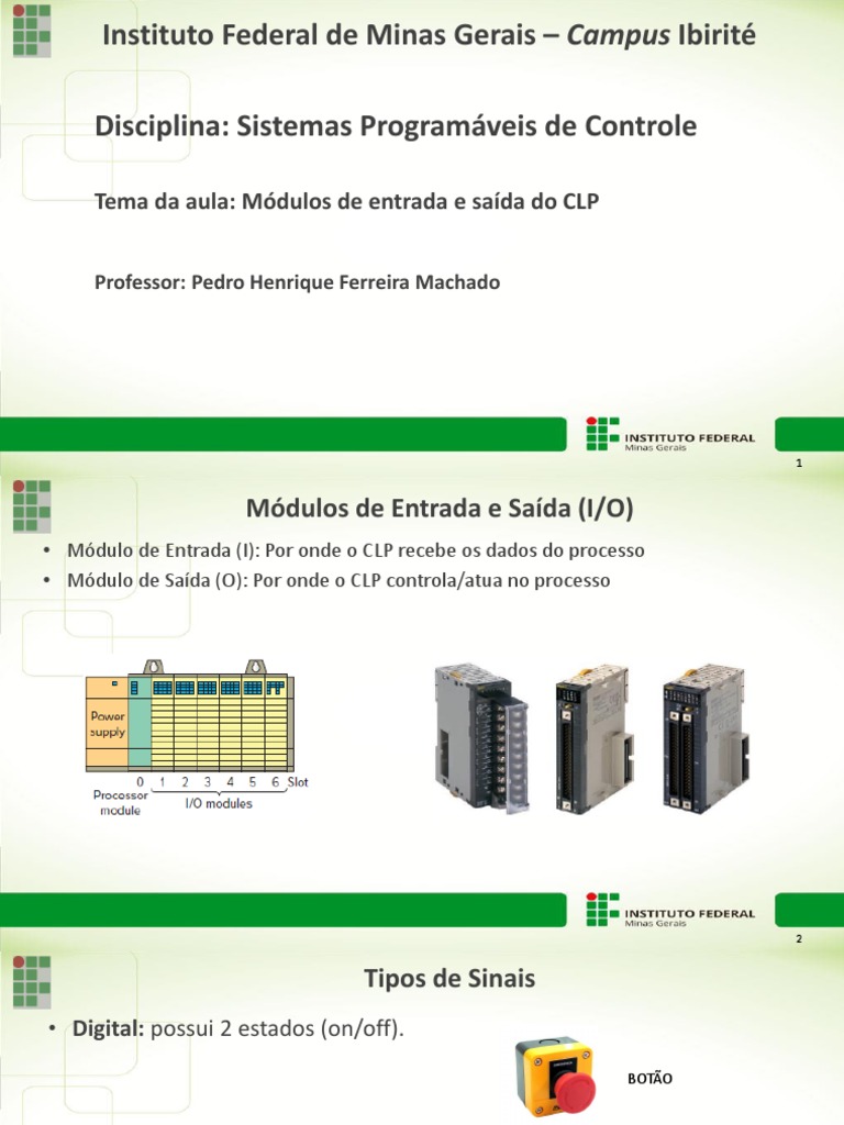 Aula 02 - Módulos de Entrada e Saída | PDF | Controlador lógico ... Aula 02 - Módulos de Entrada e Saída | PDF | Controlador lógico ...