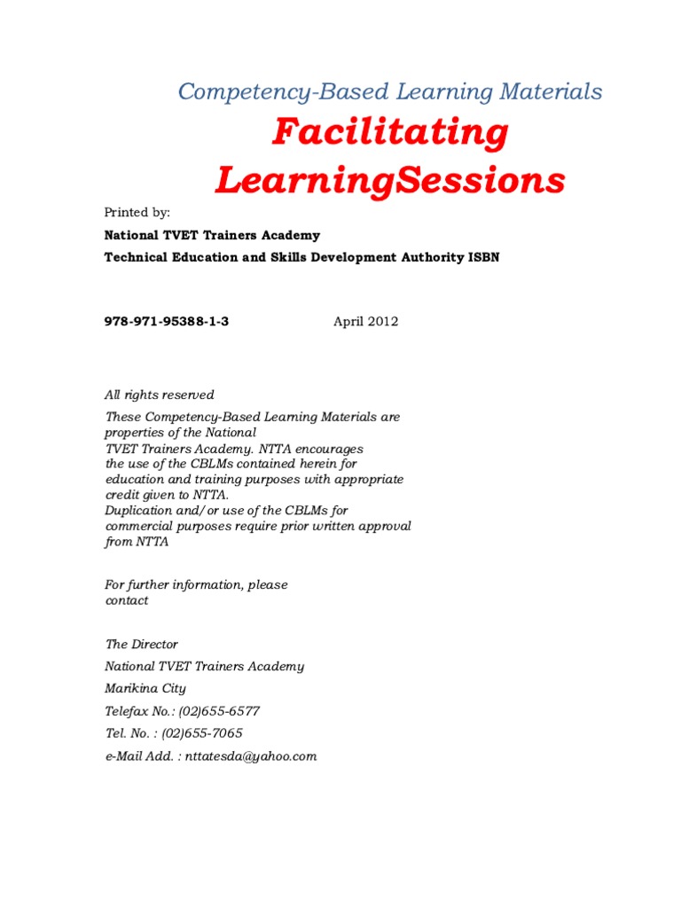 Facilitate Learning Sessions | PDF | Educational Technology ...