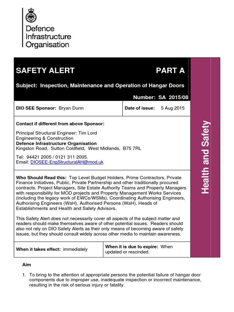 20150805-Inspection-Operation-of-Hangar-Doors_SA_Pt1_Final (1) | PDF ...