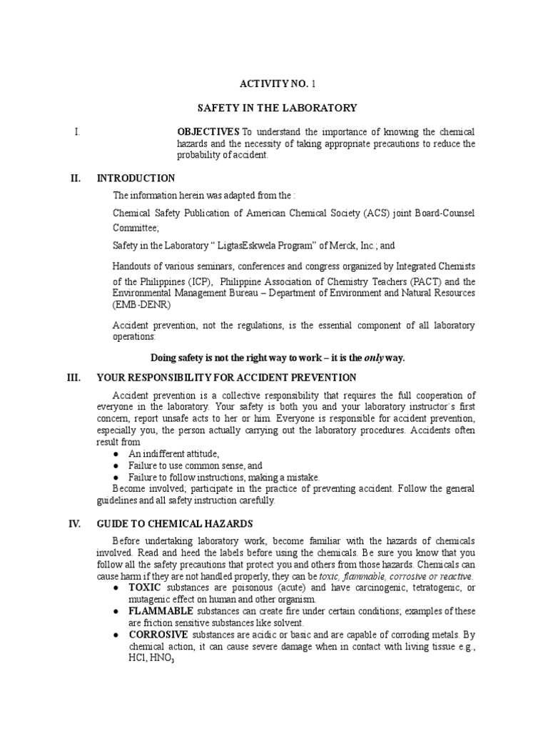 Safety in The Laboratory | PDF | Poison | Safety