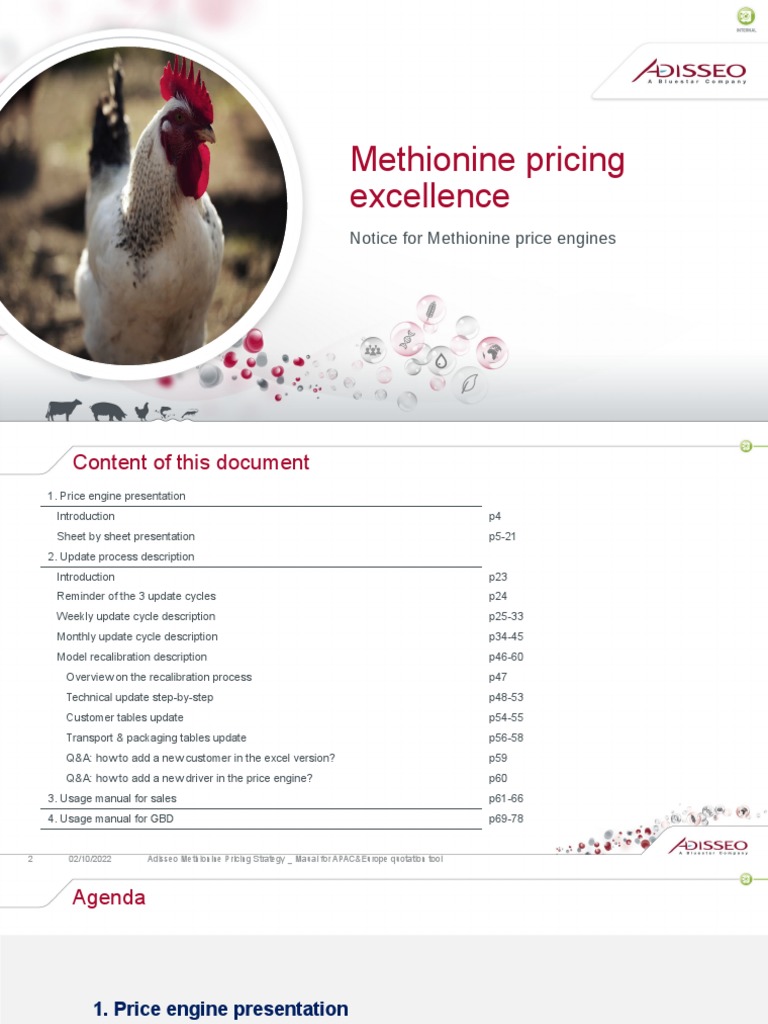 Adisseo Methionine Pricing Strategy - Manual For APAC&Europe Quotation ...