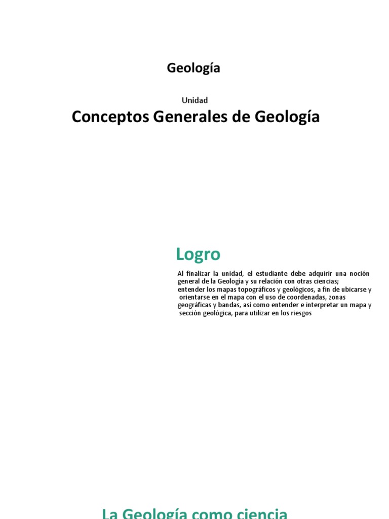 Sesión 01 - Conceptos Generales de Geología | PDF | Roca (geología) | Estrato