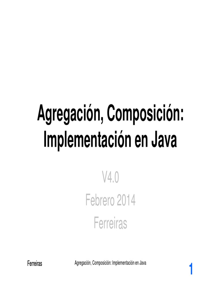 Implementación de agregación y composición en Java | PDF | Java (lenguaje de programación ...