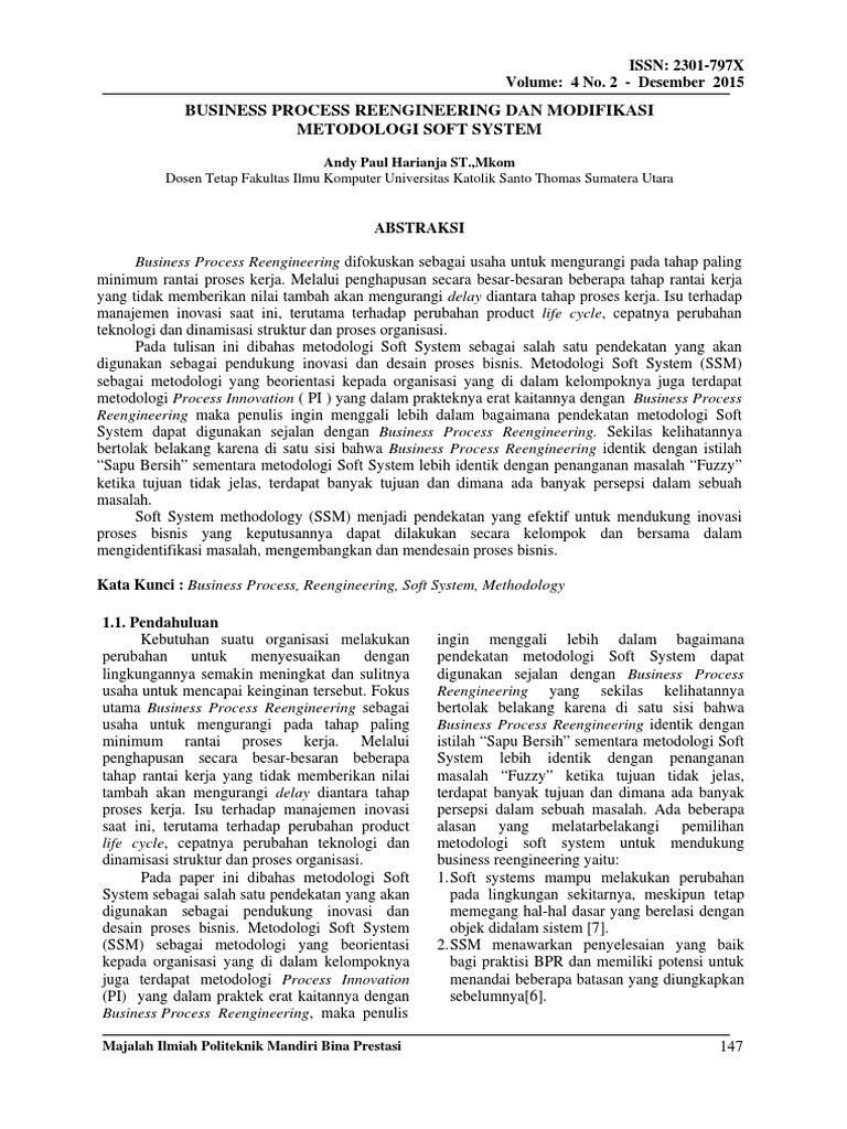 Business Process Reengineering Dan Modifikasi Metodologi Soft Sistem | PDF | Karier ...