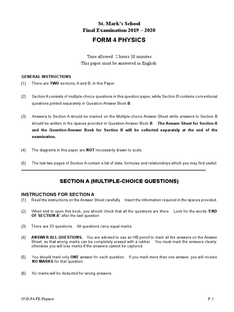 1920 F4 Physics Final Exam | PDF | Force | Rocket