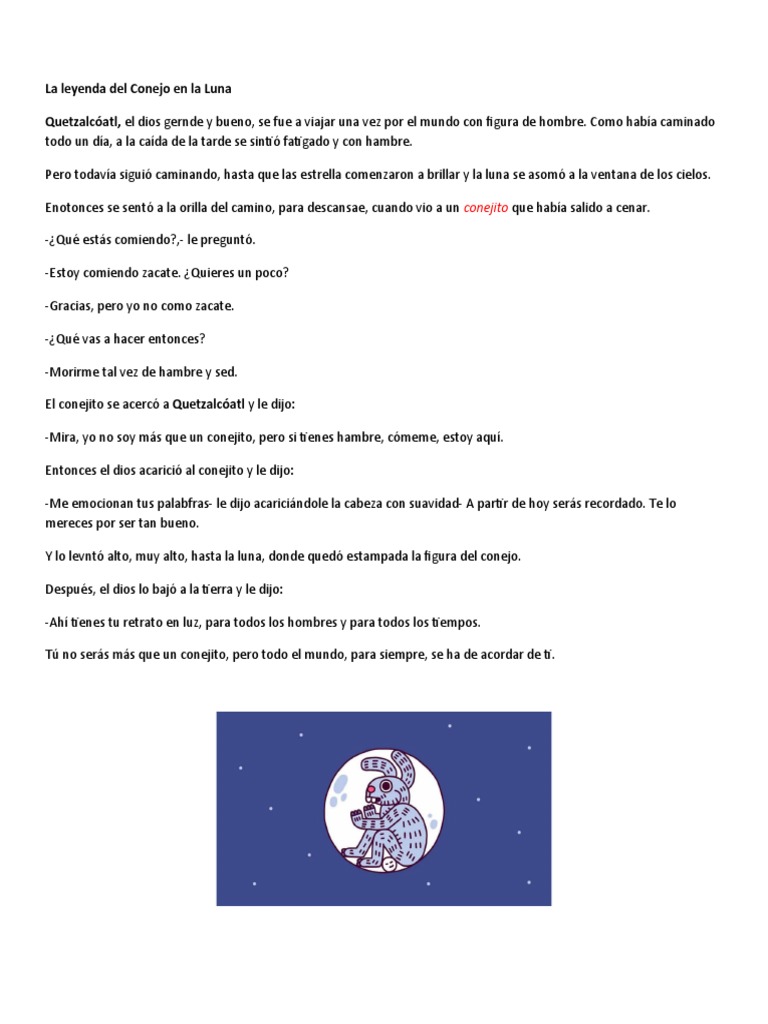 La Leyenda Del Conejo en La Luna | PDF