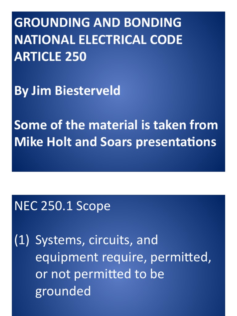 NEC Article 250 | PDF | Electrical Equipment | Physical Quantities