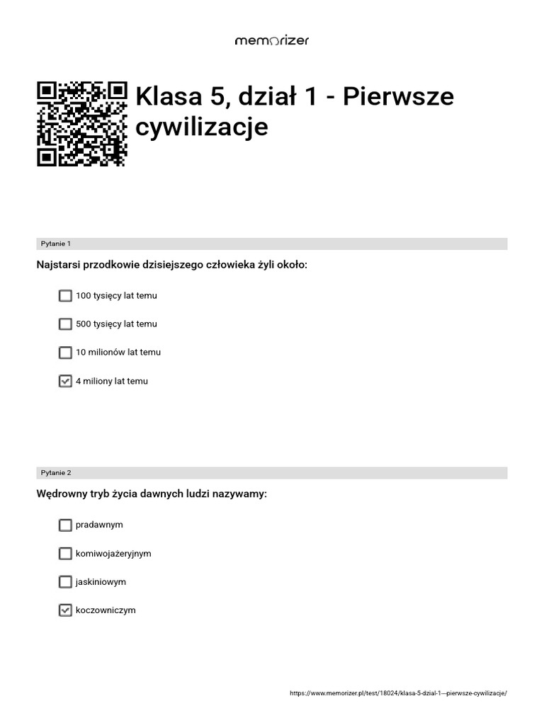 Klasa 5, Dział 1 - Pierwsze Cywilizacje - WYPEŁNIONY | PDF Klasa 5, Dział 1 - Pierwsze Cywilizacje - WYPEŁNIONY | PDF