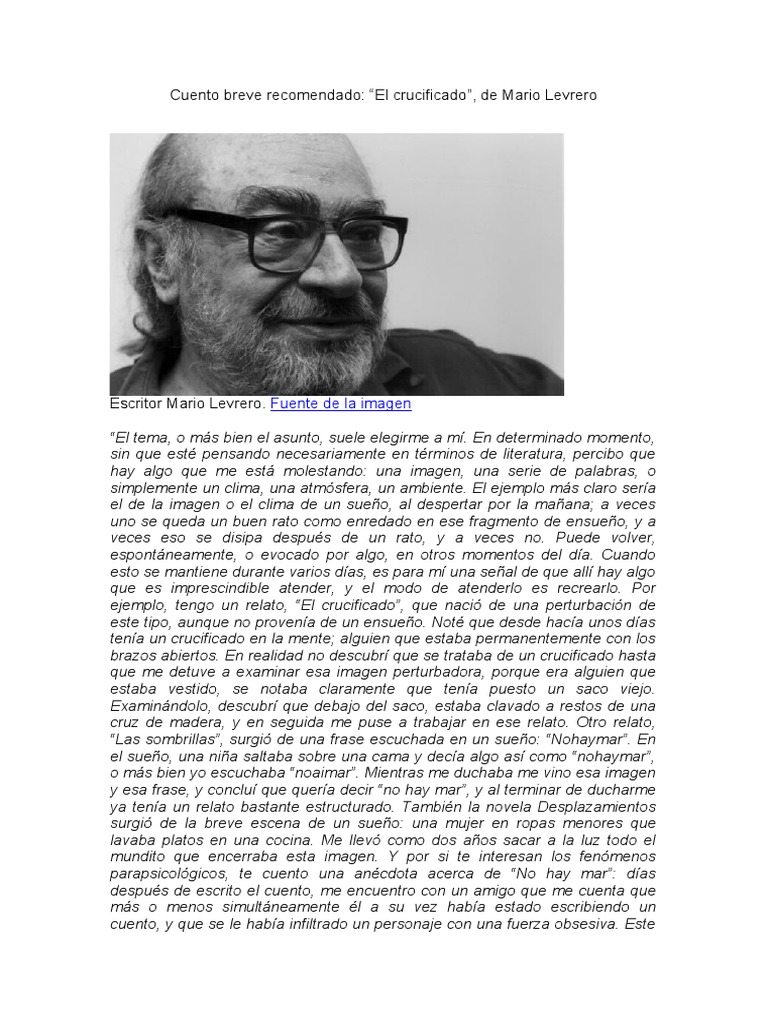El Crucificado Mario Levrero | PDF | Crucifixión | Sueño