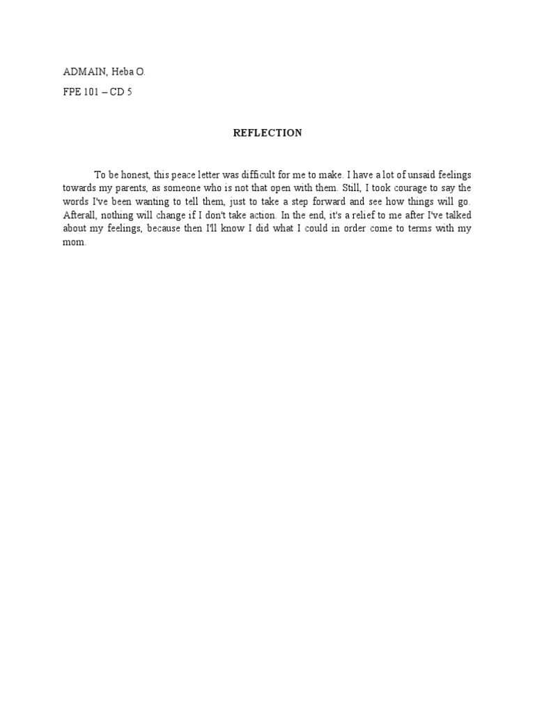 Short Reflection | PDF | Wellness