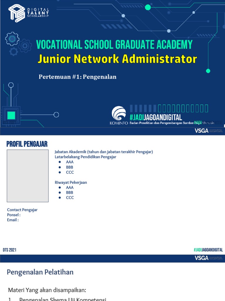 [JUDUL]: Pengantar Pelatihan Junior Network Administrator | PDF