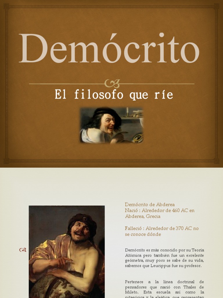 Demócrito: El filósofo que ríe | PDF | Science | Metafísica