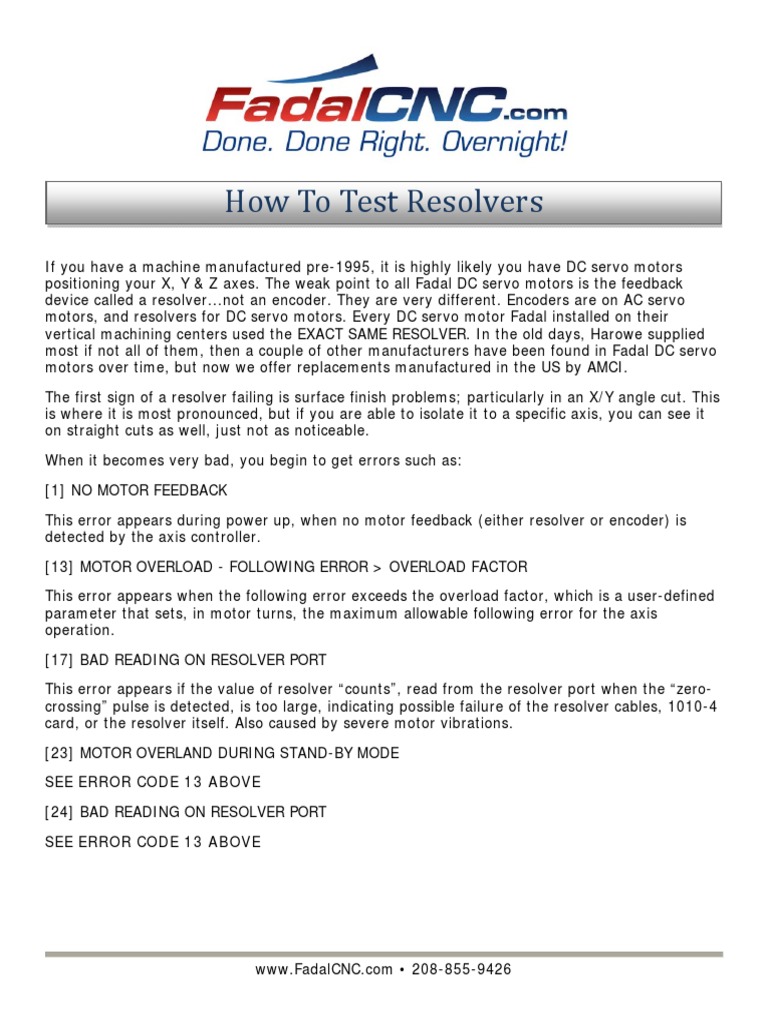 How To Test Resolvers | PDF | Electric Motor | Servomechanism