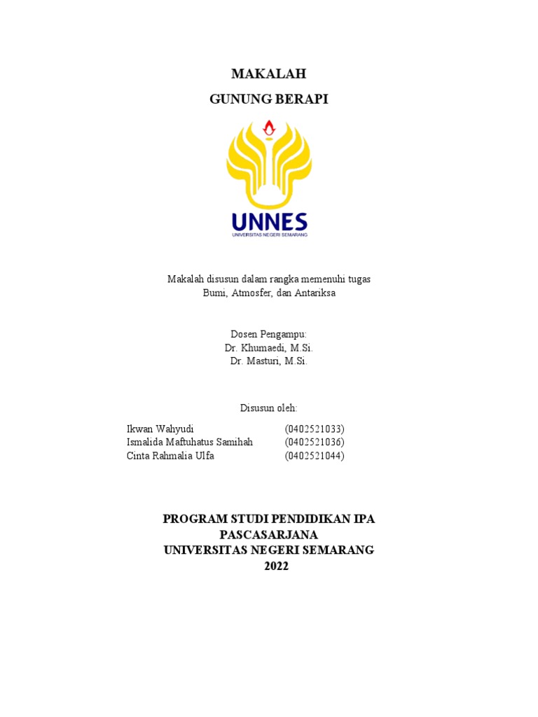 Tipe-Tipe Gunung Api dan Karakteristiknya | PDF | Sains & Matematika