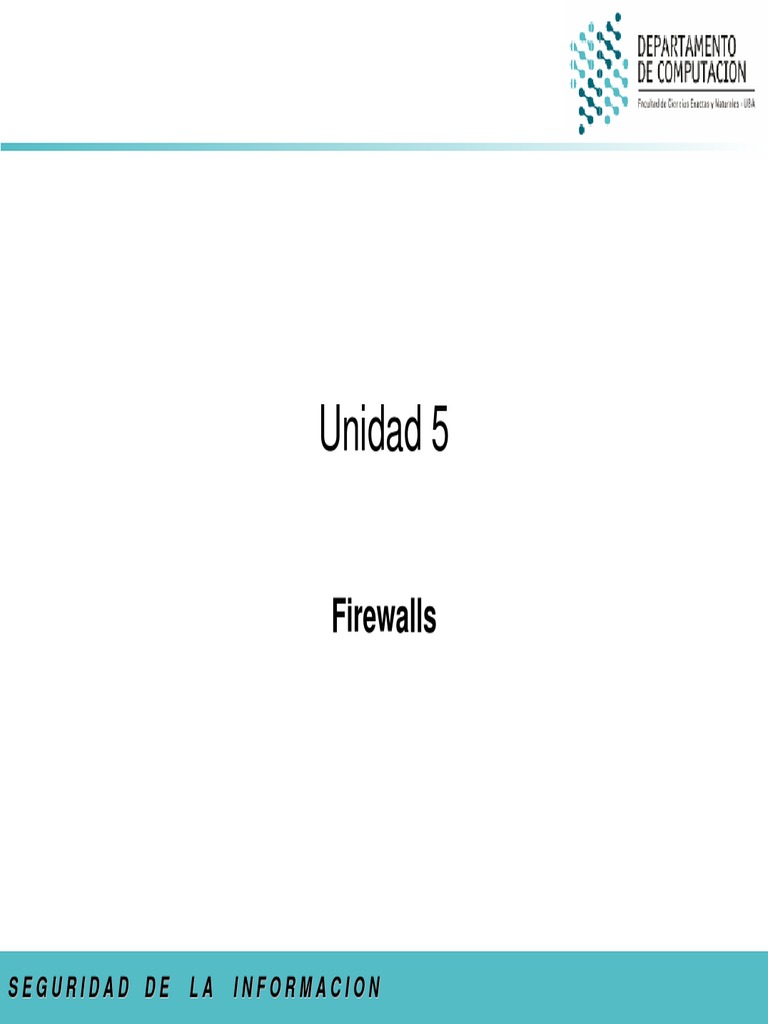 Unidad 5: Firewalls | PDF | Cortafuegos (informática) | Servidor proxy