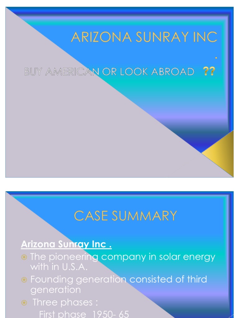 Arizona Sunray Inc | PDF