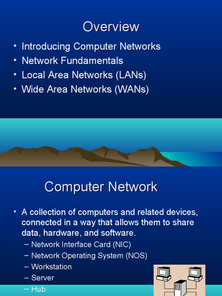 Introducing Computer Networks Network Fundamentals Local Area Networks ...