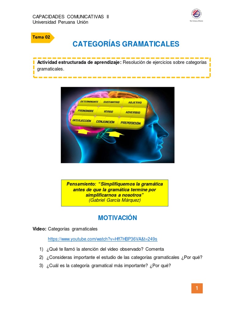 Categorias Gramaticales | PDF | Adjetivo | Adverbio
