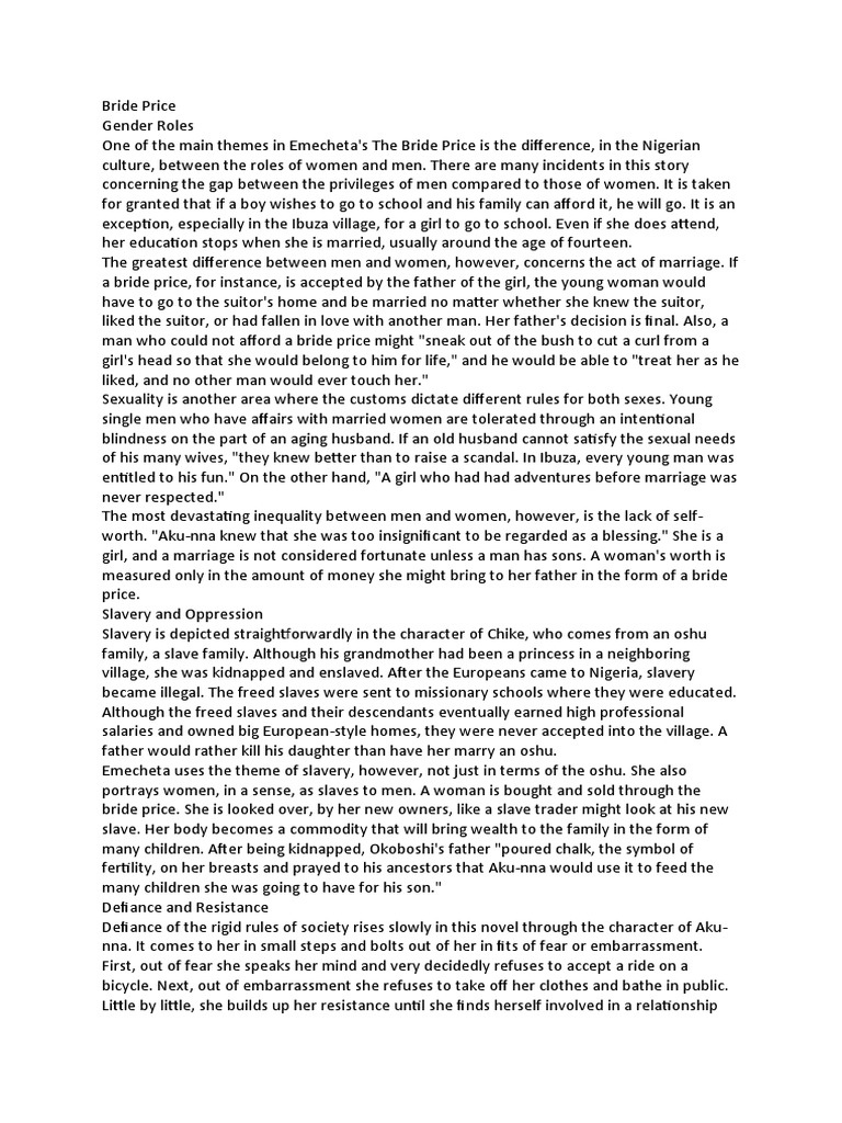 Bride Price | PDF | Slavery | Marriage