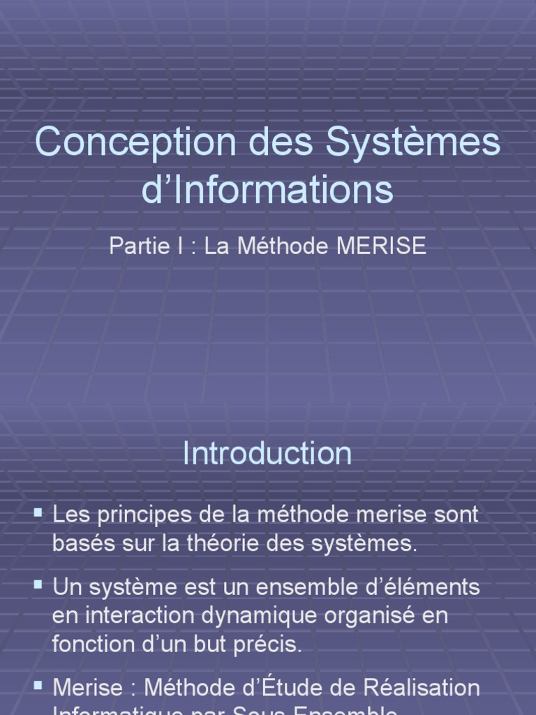 Méthodes de conception SI : Merise | PDF | Données | Informations