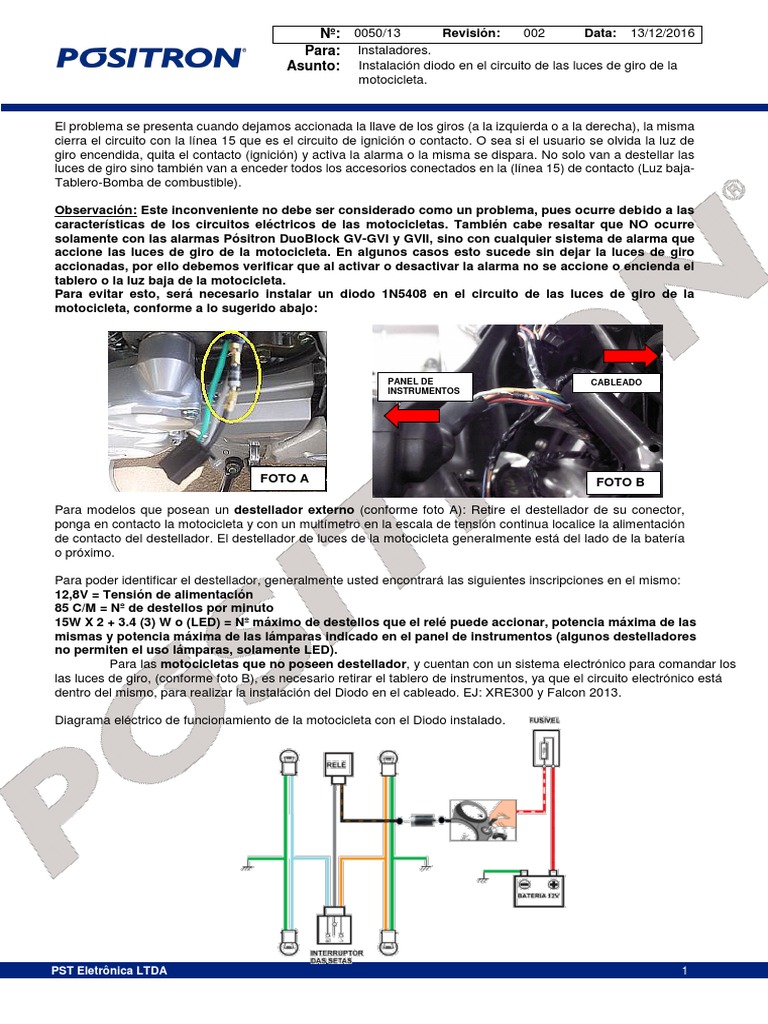 Manual Informativo Instalacion de Diodo en Motos Zuk | PDF | Diodo emisor de luz | Motocicleta