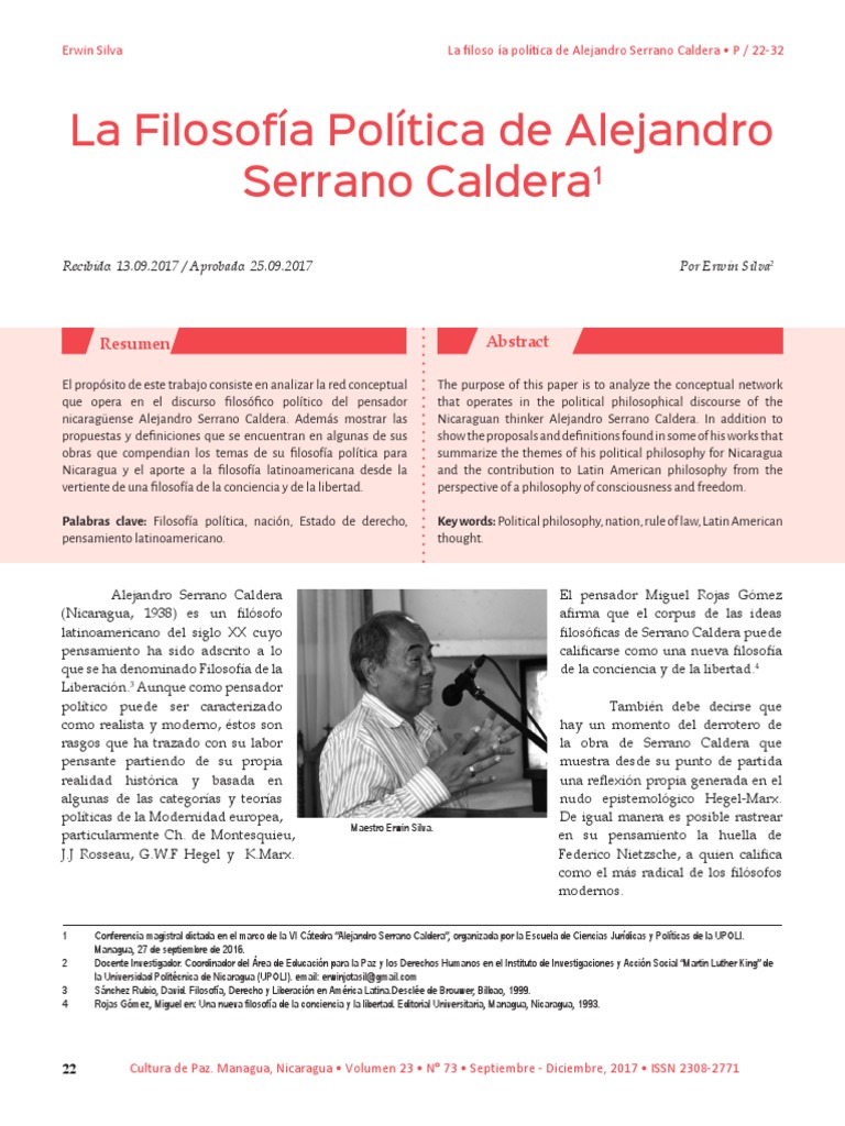La Filosofia Politica de Alejandro Serrano Caldera | PDF | Dialéctico | Democracia