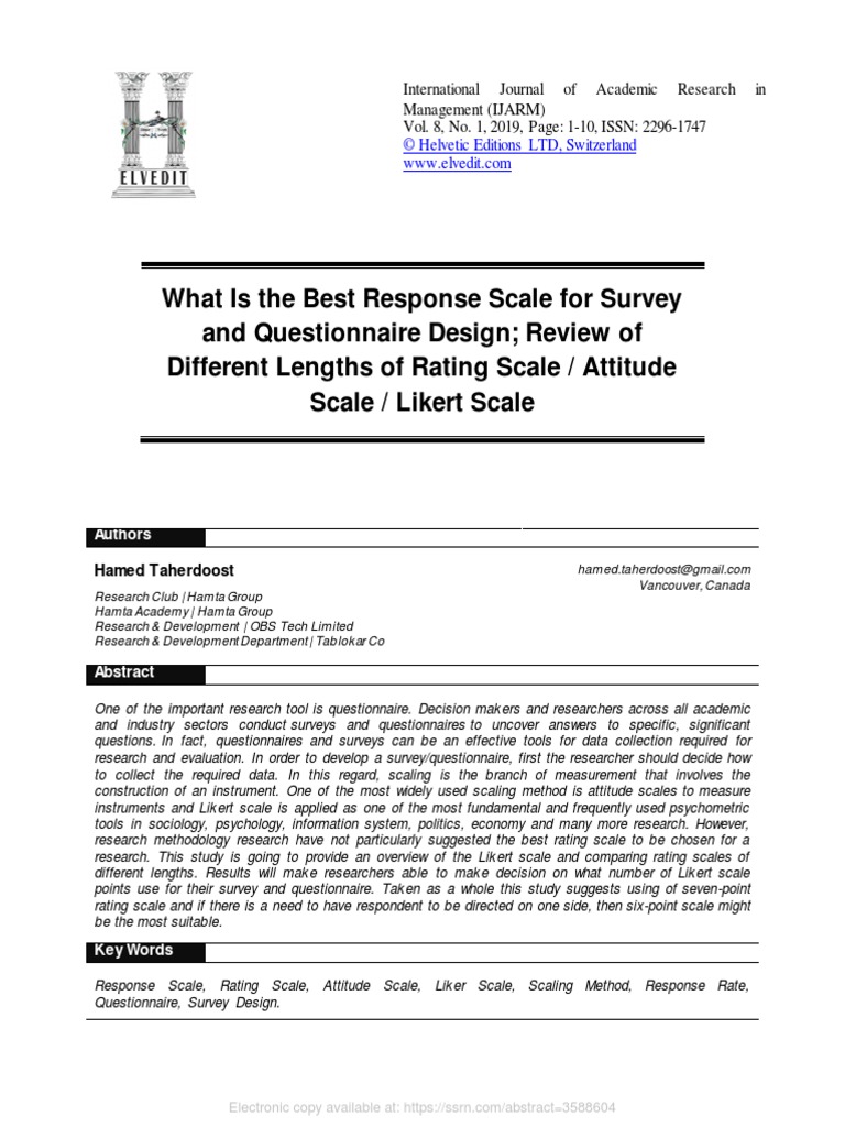 What Is The Best Response Scale For Survey and Questionnaire Design ...