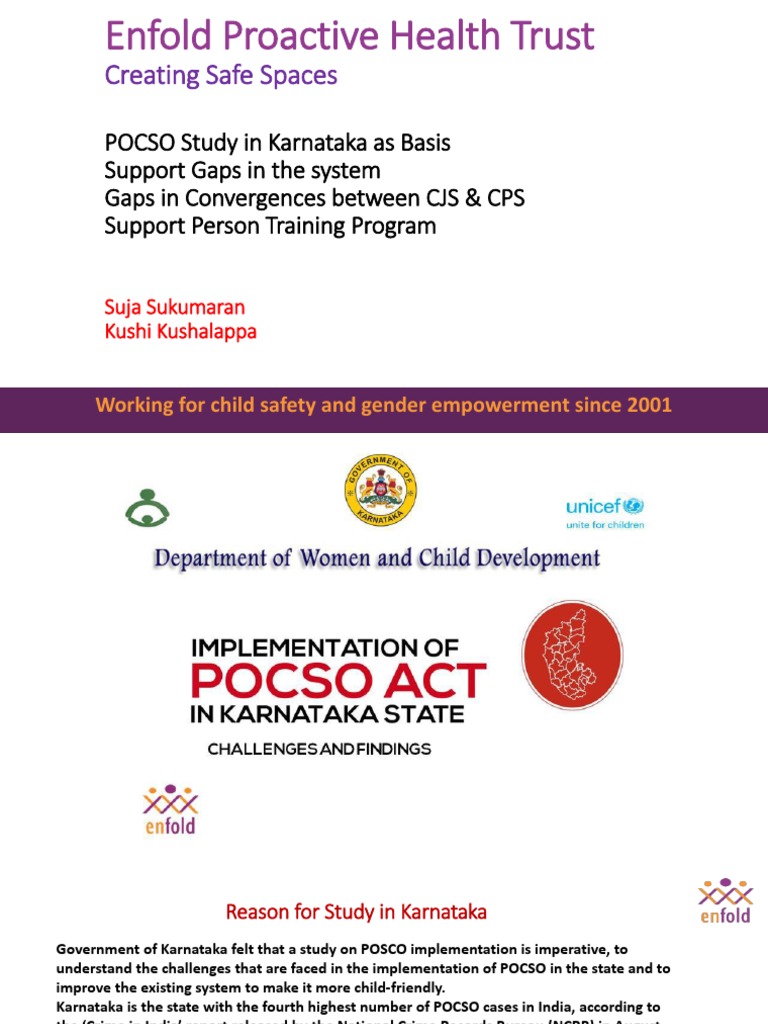 Pocso Study in Karnataka As Basis Support Gaps in The System Gaps in ...