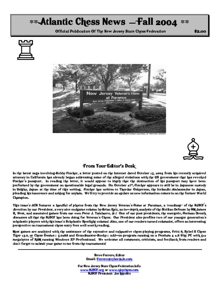 Bobby Fischer Update & NJ Chess News | PDF | Traditional Board Games ...