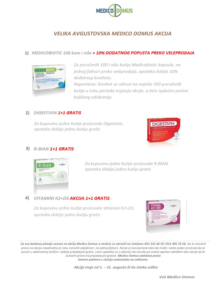 Medico Domus AKCIJA Avgust 2022 | PDF