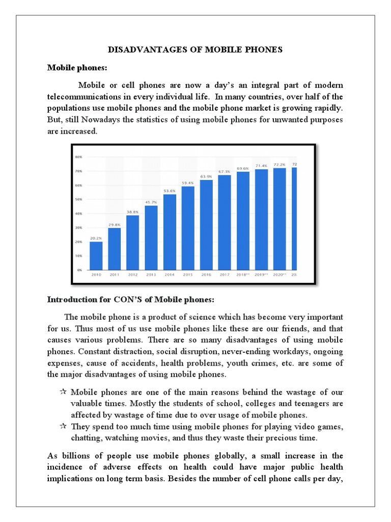 Disadvantages of MOBILE PHONES | PDF | Cyberbullying | Communication
